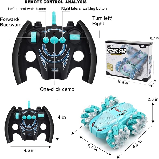 Stunt Storm Remote Control Car — 360° Stunt Racing RC Toy for Kids ...
